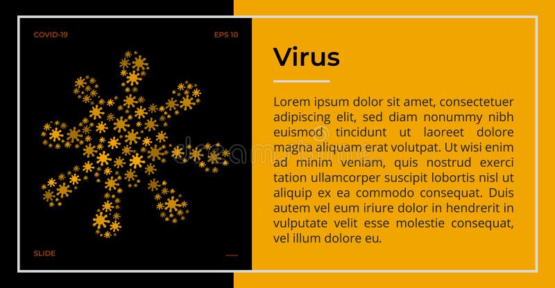 Creative Virus Banner Design, Poster Template Vector with Black and ...