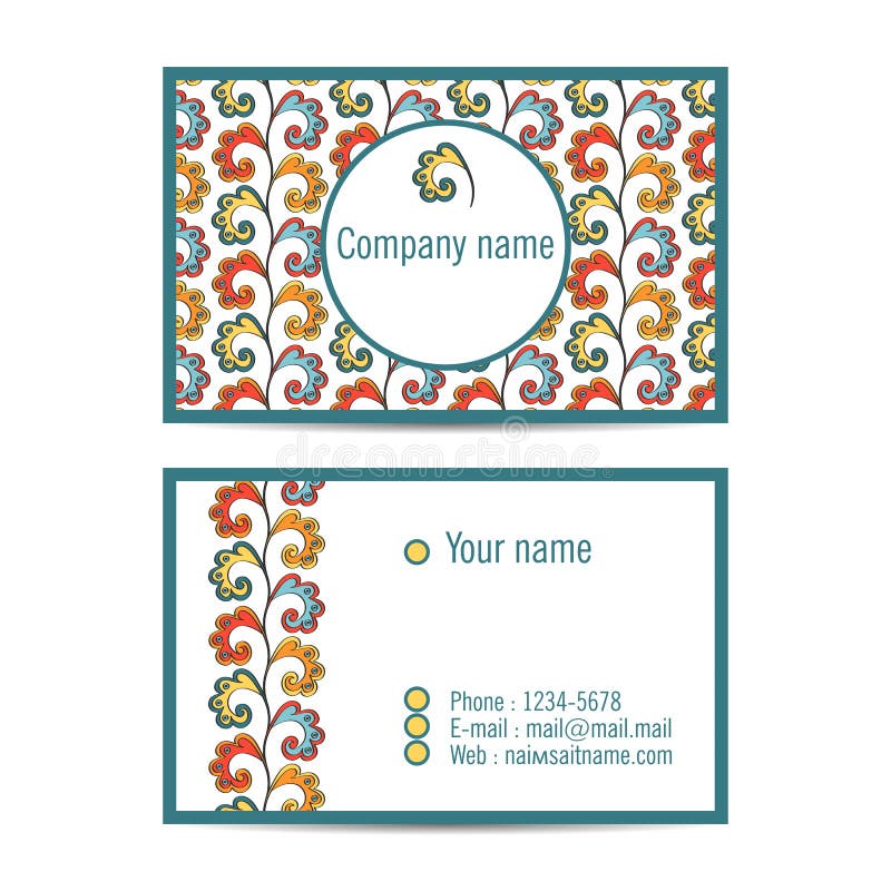 Creative Visit Card with Pattern and Space for Information Stock Vector ...