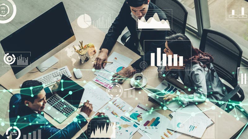 Creative Visual of Business Data Analyzing Technology Stock Photo ...