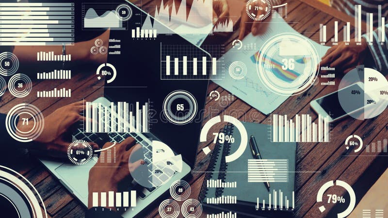 Creative Visual of Business Data Analyzing Technology Stock Image ...