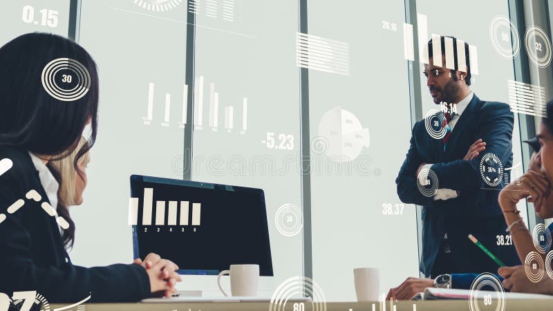 Creative Visual of Business Data Analyzing Technology Stock Image ...