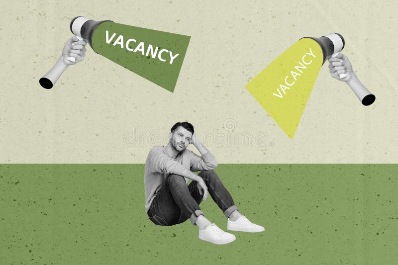 Creative Visual Collage of People Search on Green Pastel Background ...