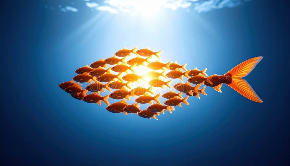 Creative Visual of Fish Swimming in Formation To Mimic a Larger Fish ...