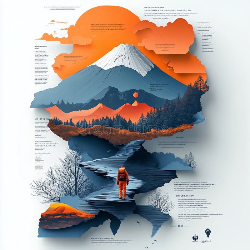 Creative Visual of a Mountain Scene Emerging from a Hiking Boot ...