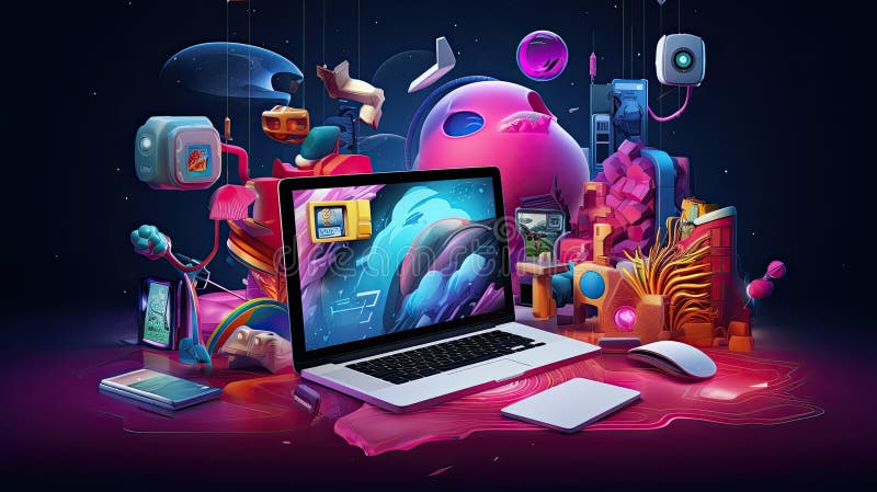 Creative Visual of Software and App for Gadget Applications. User ...