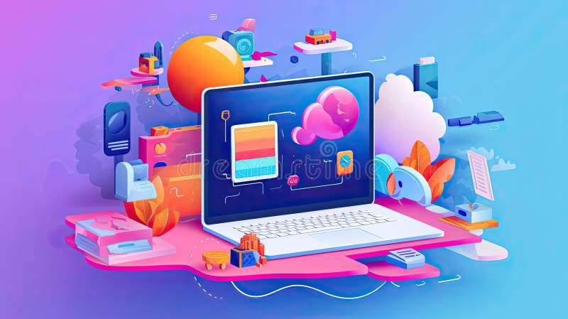 Creative Visual of Software and App for Gadget Applications. User ...