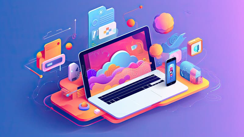 Creative Visual of Software and App for Gadget Applications. User ...