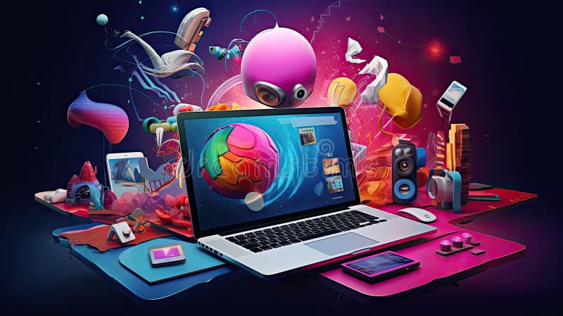 Creative Visual of Software and App for Gadget Applications. User ...