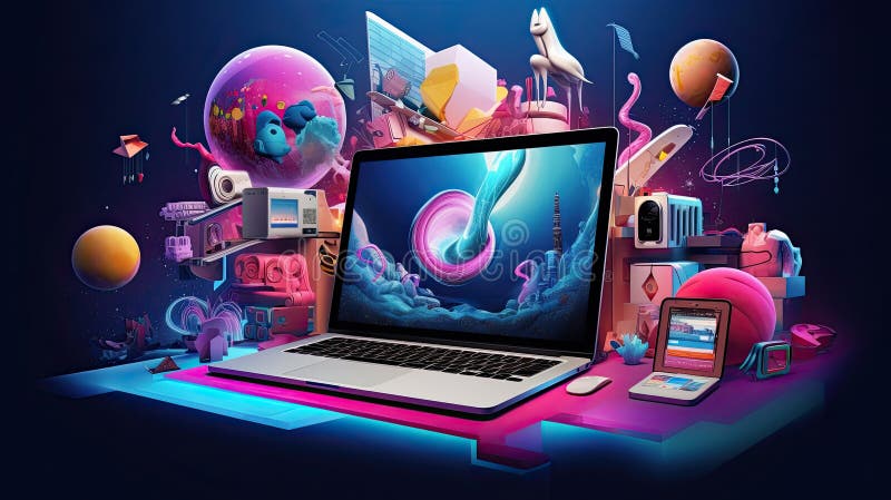 Creative Visual of Software and App for Gadget Applications. User ...