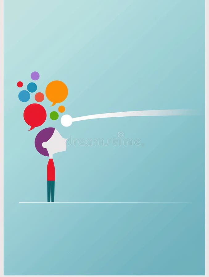 Creative Visualization Concept with a Person Thinking and Colorful ...