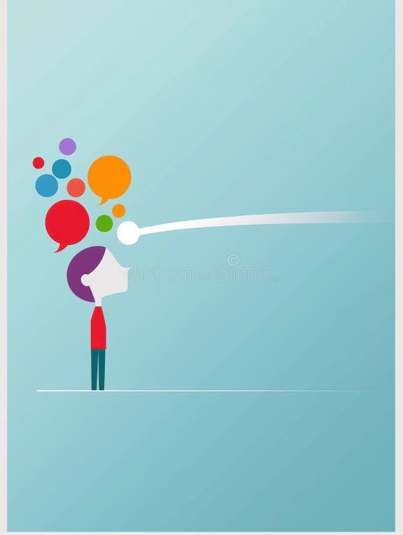 Creative Visualization Concept with a Person Thinking and Colorful ...