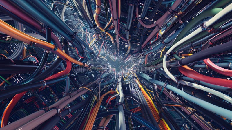 A Creative Visualization of a Hub Connecting Wires from Diverse ...