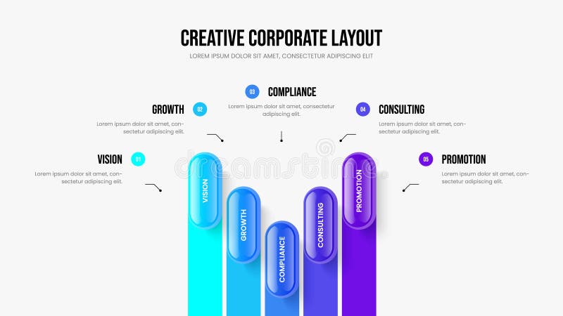 Creative Visualization 5 Step Diagram Frame Design. Stock Vector - Illustration of advert ...