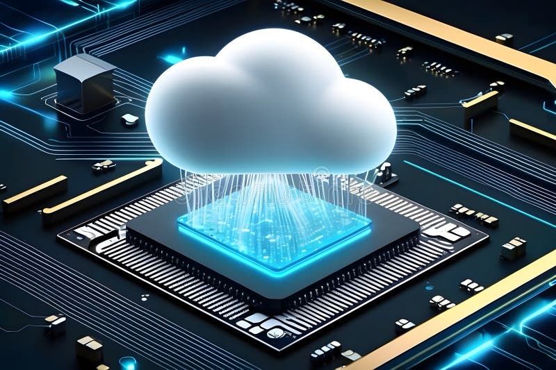 Integrated Cloud Chip Design Stock Illustration - Illustration of ...