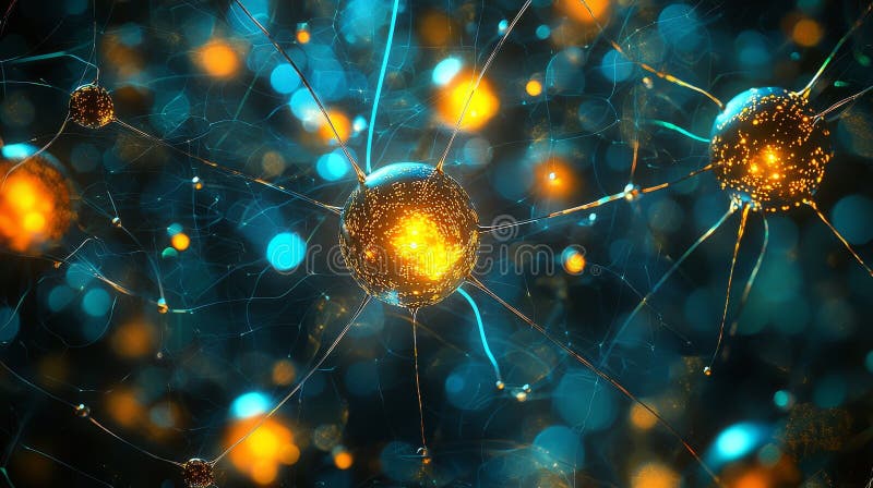 Creative Visualizing of AI Network Concepts Stock Illustration ...