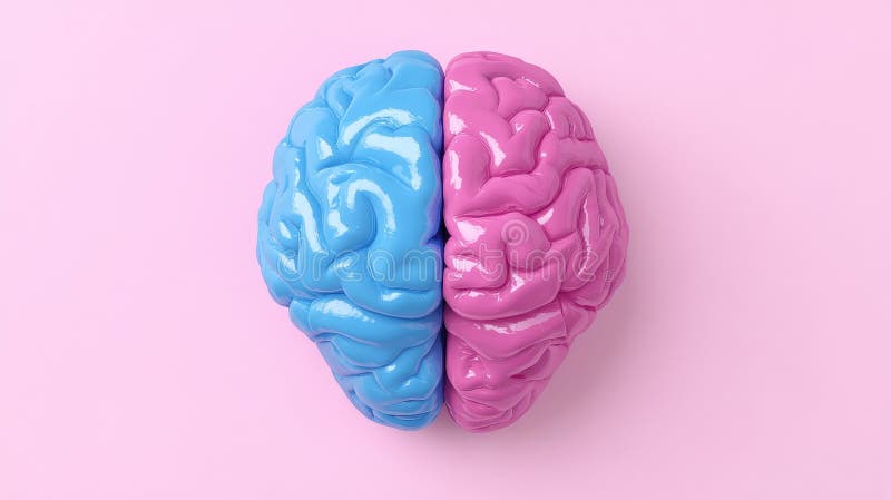 Creative Vs. Logic 3D Brain Model Showcasing Left and Right Hemispheres ...