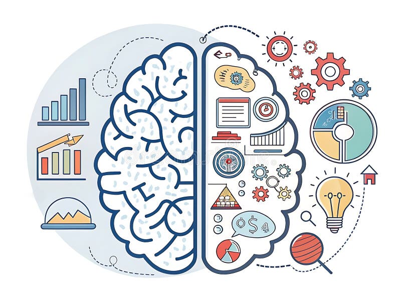 Creative Vs Logical Brain Infographic Vector Stock Illustration ...