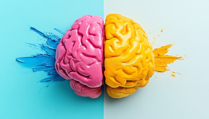 Creative Vs. Logical Thinking Concept Stock Illustration - Illustration ...