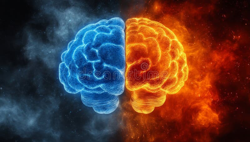 Creative Vs. Logical Thinking, Left and Right Brain Hemispheres Concept ...
