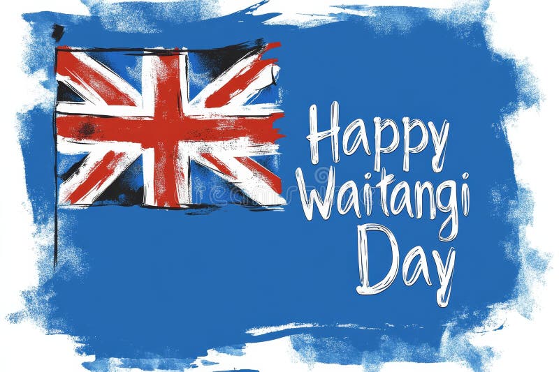 Creative Waitangi Day Celebration Design Featuring Painted Flag Stock ...