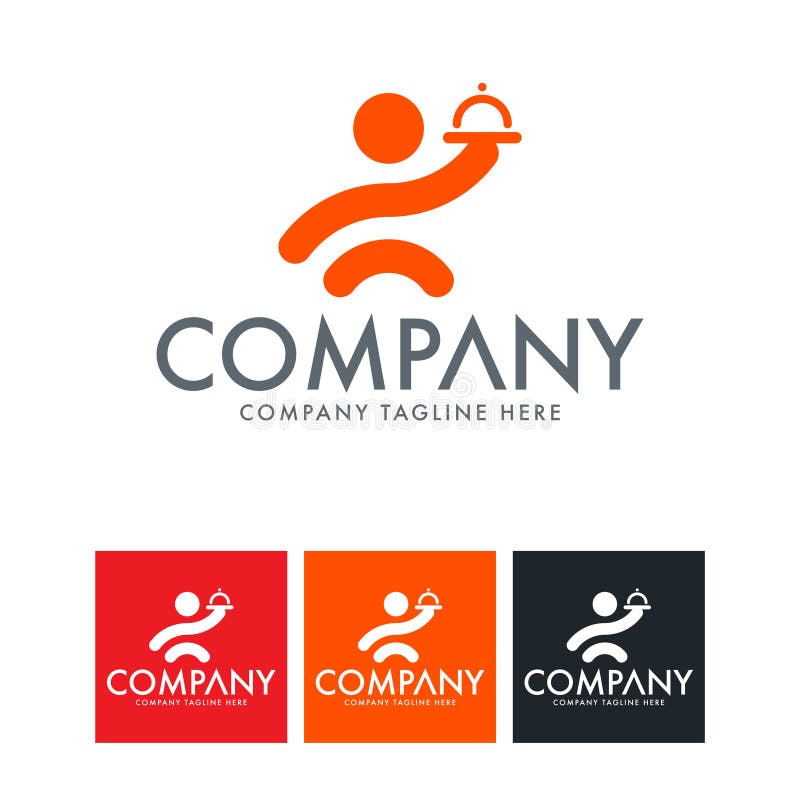 Creative Waiter Logo Design Template Stock Illustration - Illustration ...