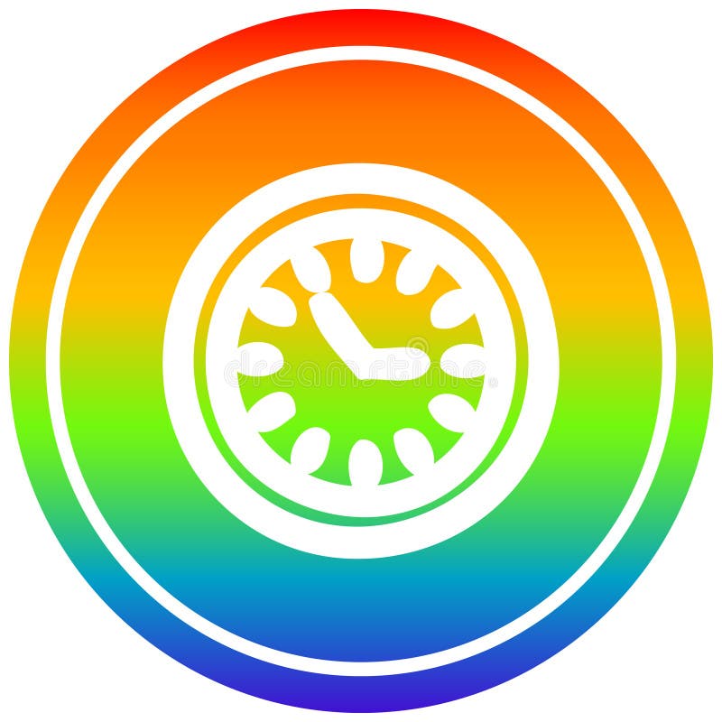 A Creative Wall Clock Circular in Rainbow Spectrum Stock Vector ...