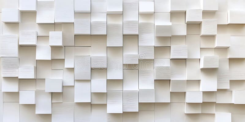 Creative Wall Design Featuring Textured White Blocks Arranged in a ...