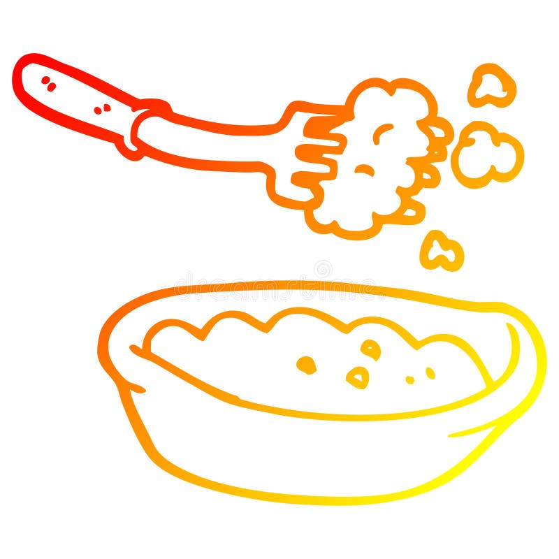 Food Mash Porridge Cartoon Warm Line Gradient Spectrum Doodle Drawing ...