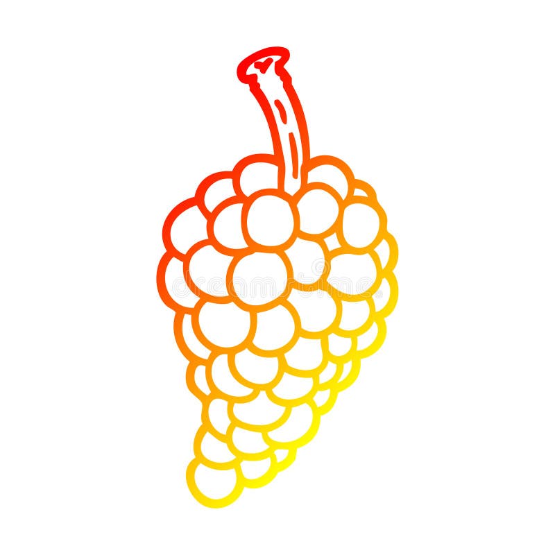 A Creative Warm Gradient Line Drawing Cartoon Bunch of Grapes Stock ...