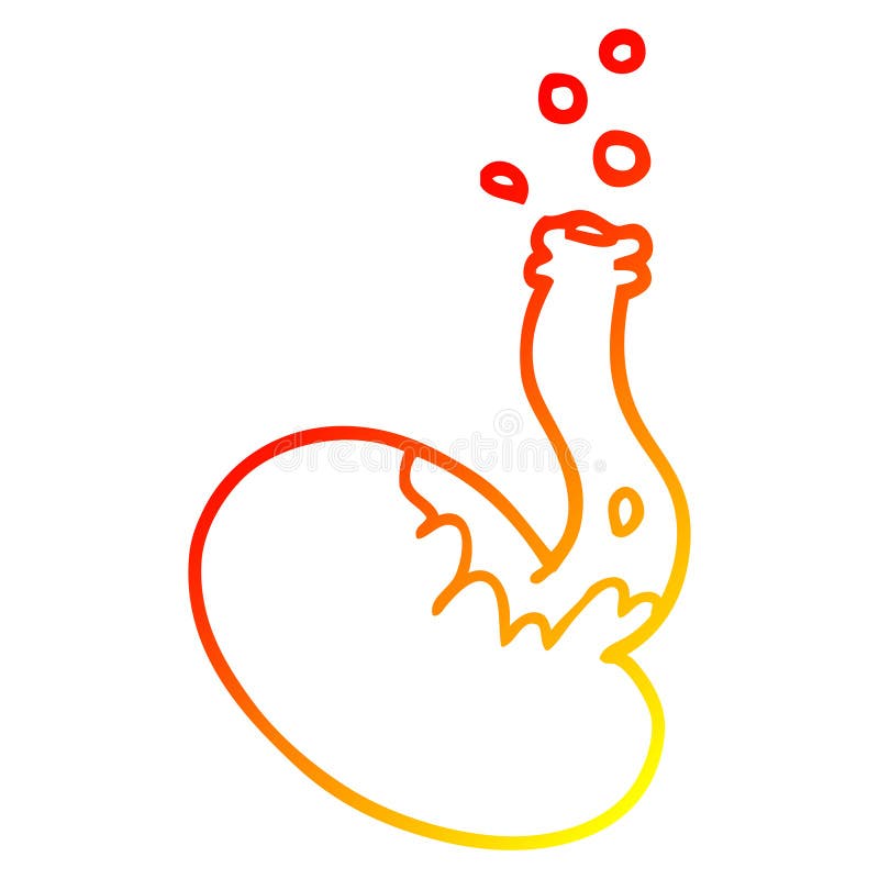 A Creative Warm Gradient Line Drawing Cartoon Chemical Reaction Stock ...