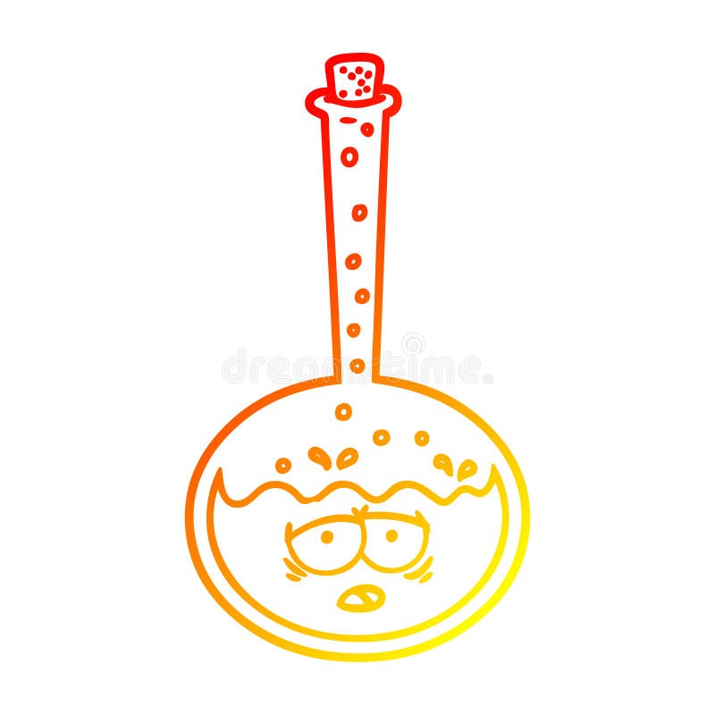 A Creative Warm Gradient Line Drawing Cartoon Chemical Reaction Stock ...