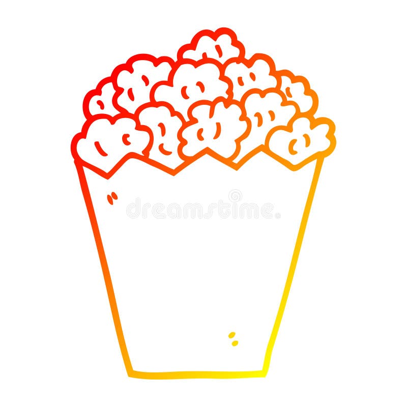 A Creative Warm Gradient Line Drawing Cartoon Cinema Popcorn Stock ...