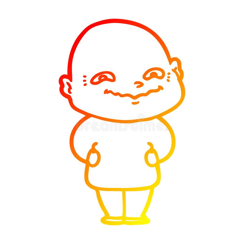 A Creative Warm Gradient Line Drawing Cartoon Creepy Guy Stock Vector ...