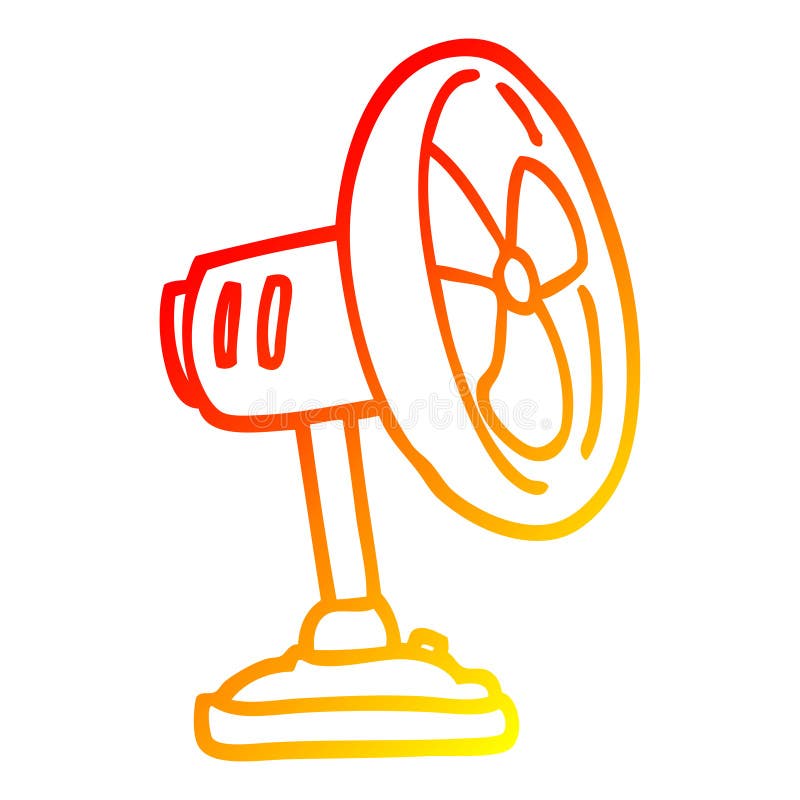 A Creative Warm Gradient Line Drawing Cartoon Desktop Fan Stock Vector ...