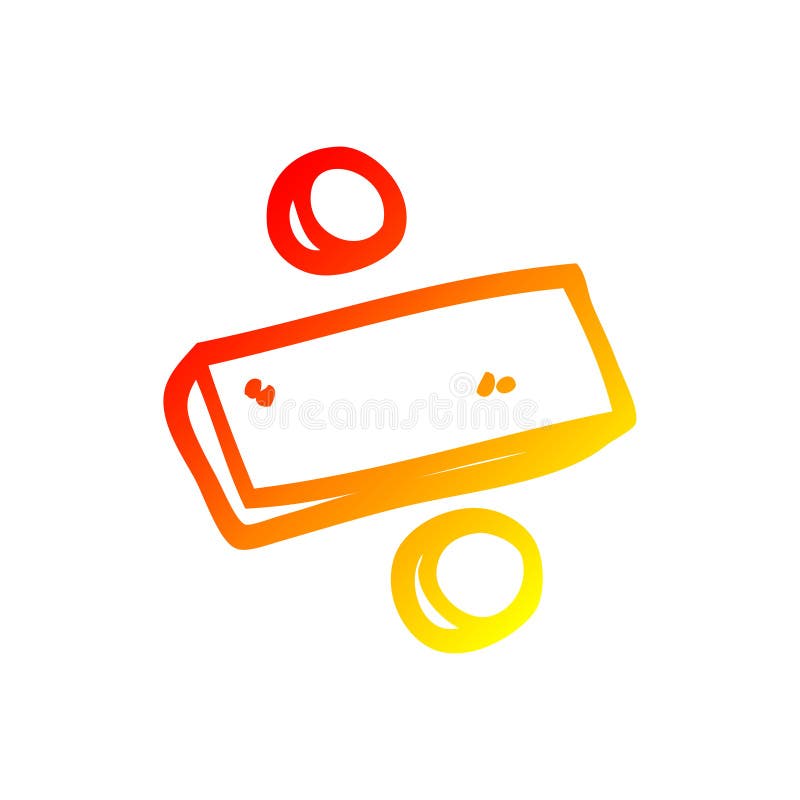 A Creative Warm Gradient Line Drawing Cartoon Divide Symbol Stock ...