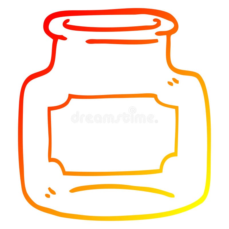 A Creative Warm Gradient Line Drawing Cartoon Empty Jar Stock Vector ...