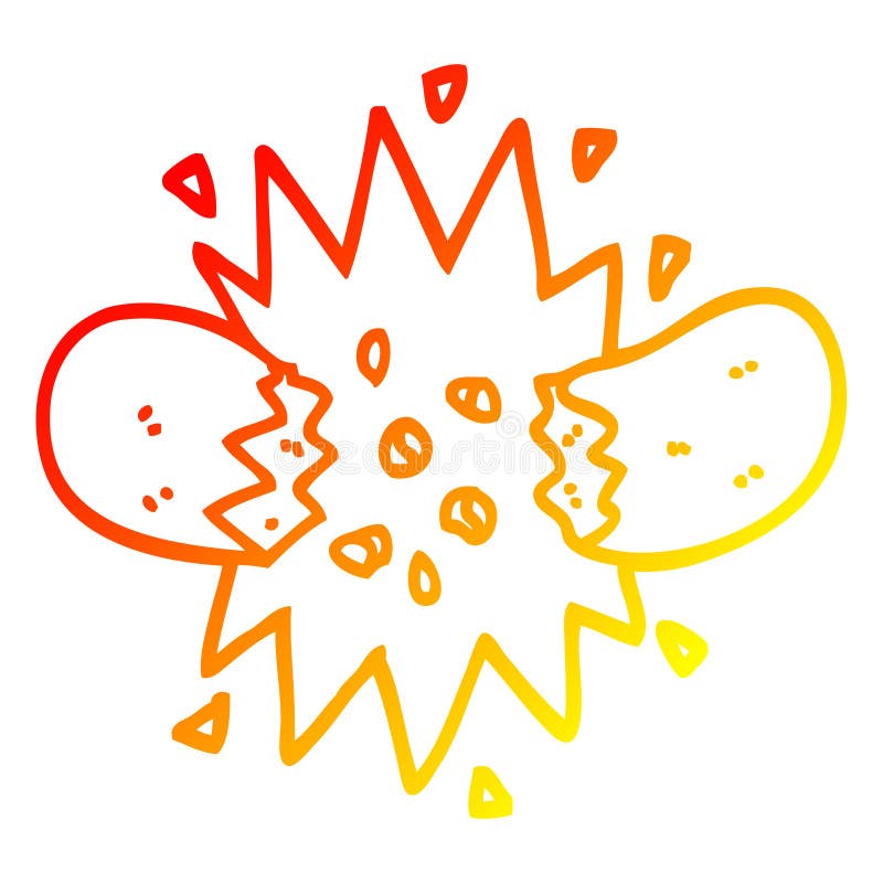 A Creative Warm Gradient Line Drawing Cartoon Exploding Sausage Stock ...