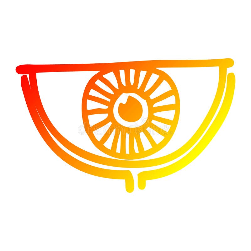A Creative Warm Gradient Line Drawing Cartoon Eye Symbol Stock Vector ...