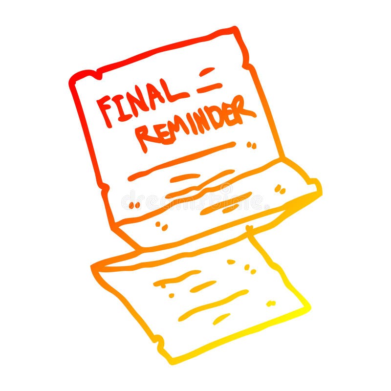 A Creative Warm Gradient Line Drawing Cartoon Final Reminder Letter ...