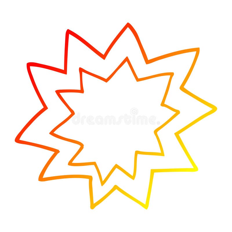 A Creative Warm Gradient Line Drawing Cartoon Fire Explosion Stock ...