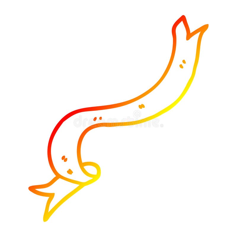 A Creative Warm Gradient Line Drawing Cartoon Floating Ribbon Stock ...
