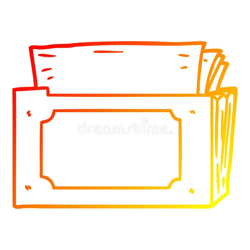 A Creative Warm Gradient Line Drawing Cartoon Folder of Files Stock ...