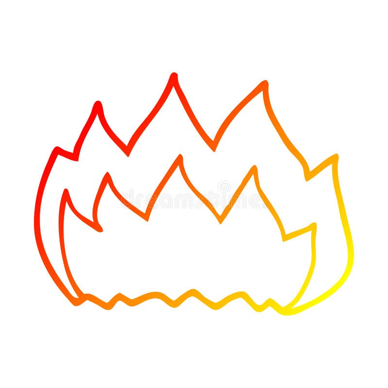 Gas Flame Heat Cartoon Warm Line Gradient Spectrum Doodle Drawing ...