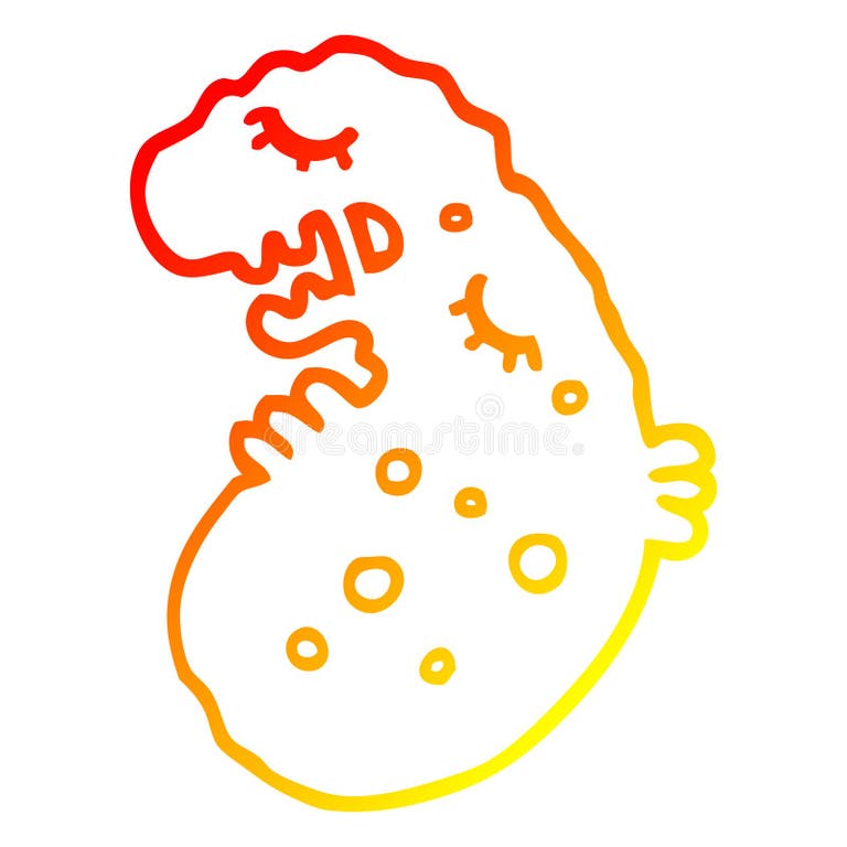 A Creative Warm Gradient Line Drawing Cartoon Germ Stock Vector ...