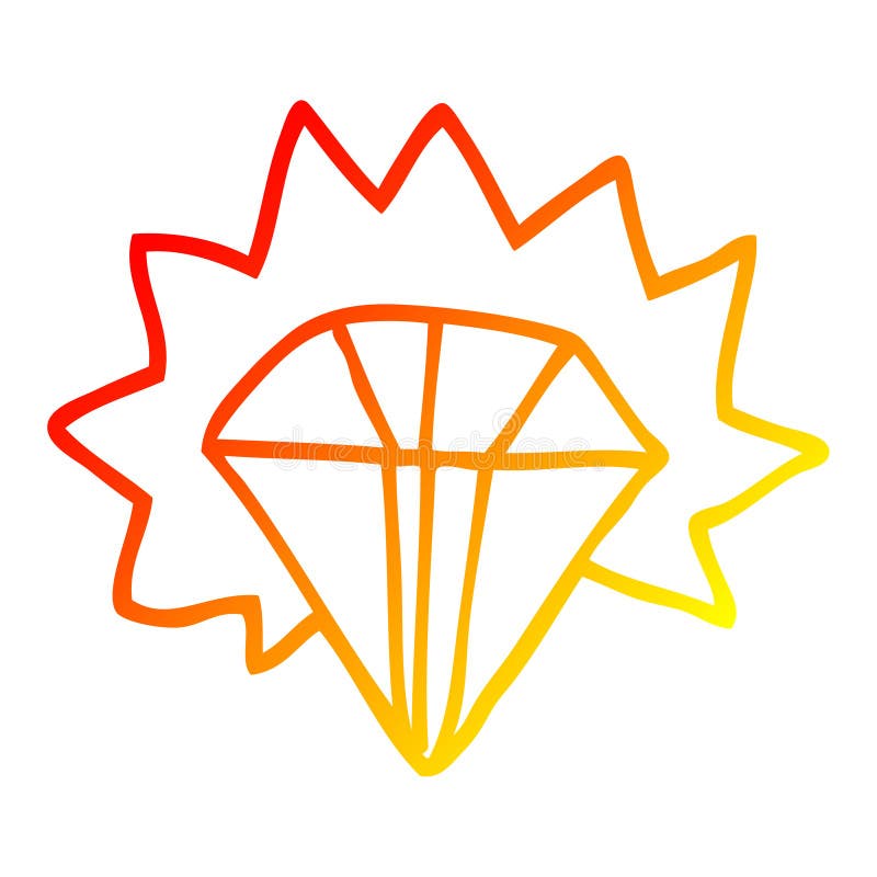 A Creative Warm Gradient Line Drawing Cartoon Giant Ruby Stock Vector ...