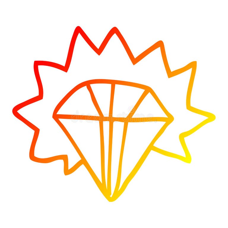 A Creative Warm Gradient Line Drawing Cartoon Giant Ruby Stock Vector ...