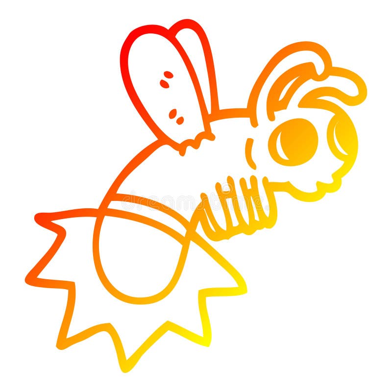 A Creative Warm Gradient Line Drawing Cartoon Glow Bug Stock Vector ...