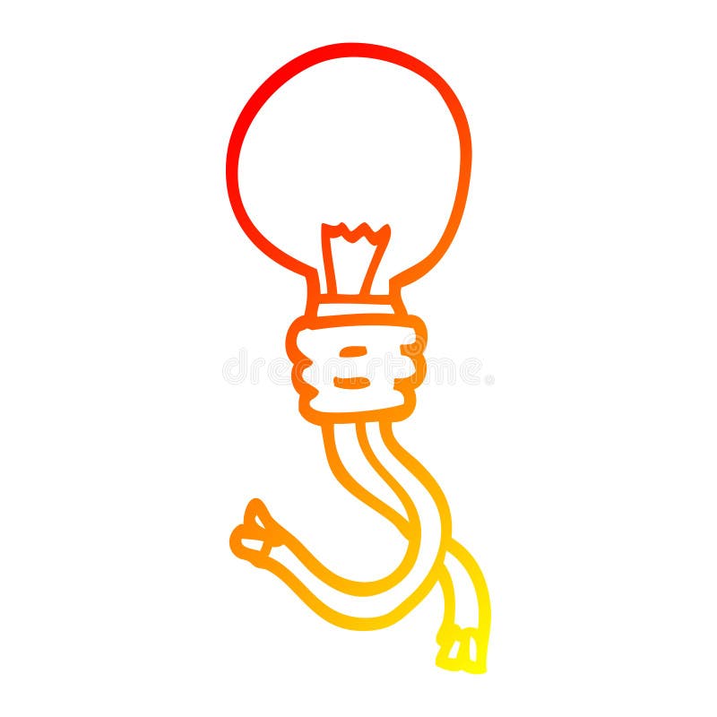 A Creative Warm Gradient Line Drawing Cartoon Glowing Light Bulb Stock ...