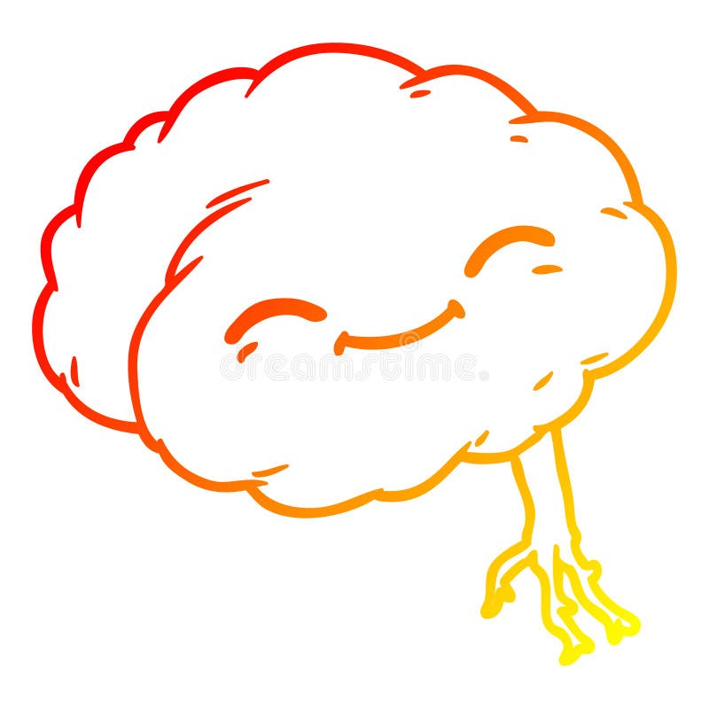 Happy brain on fire stock vector. Illustration of doodle - 38034449