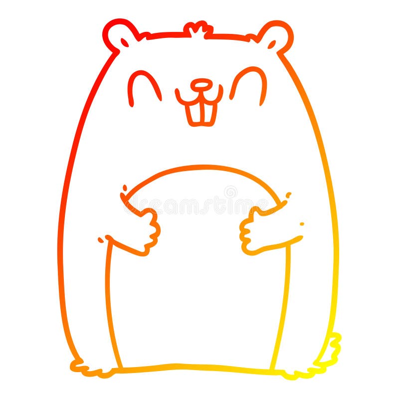 A Creative Warm Gradient Line Drawing Cartoon Happy Gopher Stock Vector ...
